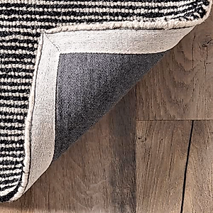 nuLOOM Heidi Modern Hand Tufted Wool Area Rug, 8x10, Charcoal