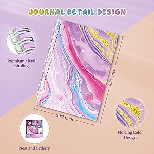 PERRYHOME DIY Journal Kit for Girls Ages 8-14, DIY Girls Journal Set for Teenage Girls Scrapbook & Diary Kits, Journaling Art Crafts Kit Teen 8 9 10 11 12 13 14 Year Old Girl Birthday Gifts - Purple