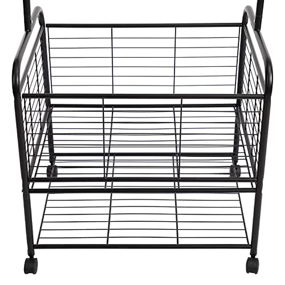 DOEWORKS Large Laundry Rolling Garment Cart for Lavatory, Metal Laundry Basket Sorters Garment Bulter Storage Rack with Wheels, Black