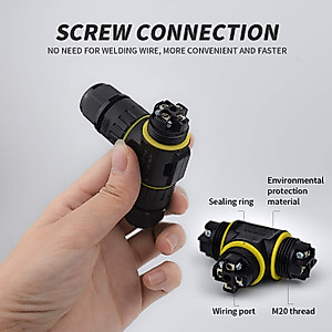 CMX Junction box outdoor waterproof cable connector,M20T,IP68,used for maintenance and power expansion. Suitable for 4-core cables(5mm-12mm)