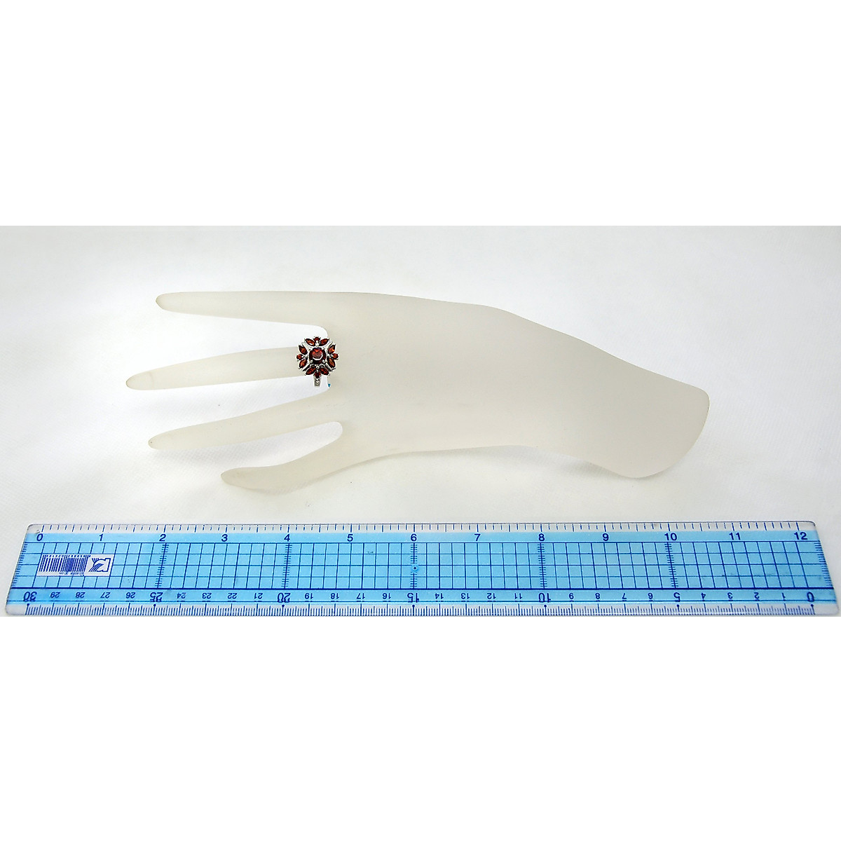 RB Gems Sterling Silver 925 Ring GENUINE GEMSTONE 3 Cts Flower Ring with Rhodium-Plated Finish (11, garnet)