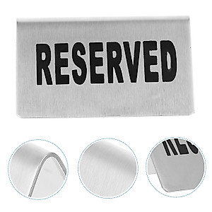 Zerodeko 4pcs Stainless Steel Plate Mini Beer Mugs Dollhouse Table Reserved Signs Metal Tabletop Restaurant Reserved Sign Chair Tent Reserved Signs for Layout Card Banquet Wedding