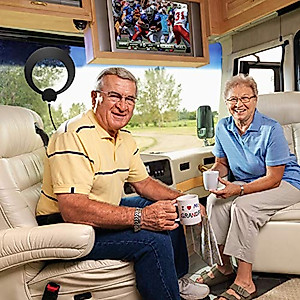 Antennas Direct ClearStream Eclipse TV Antenna, 35+ Miles Range, Multi-Directional, Grips to Walls and Windows, 12 ft. Detachable Coaxial Cable, Black or White, 4K Ready (ECL), compact