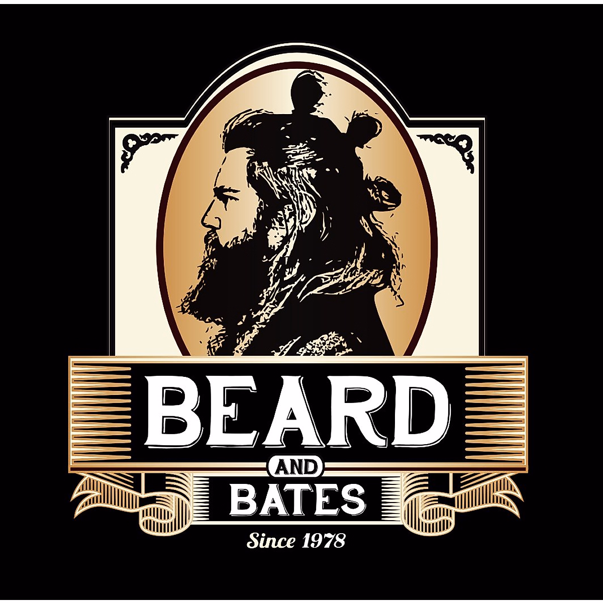 Beard And Bates | 1878 Black Label Beard Balm - Classic Styling Hold | 19th Century Beeswax Formula, Premium Oils | Made in USA