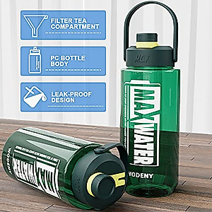 WODINYM Large Water Bottle 71 oz Leak Proof BPA Free Big Half Gallon Sport Water Jug with Filter & Handle for Gym Yoga Fitness Outdoor