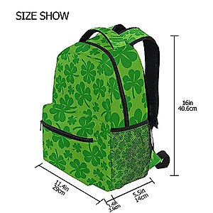 ODAWA St Patricks Day Shamrock Back Pack for School Boys School Backpack for Teens Girls
