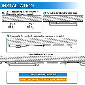 SHOPLED LED Shop Light 4FT, 36W 4680LM 6000K Cool White, V Shape, T8 4 Foot LED Tube Light Fixtures, LED Shop Lights for Garage, Basement, Plug and Play, 4 Pack