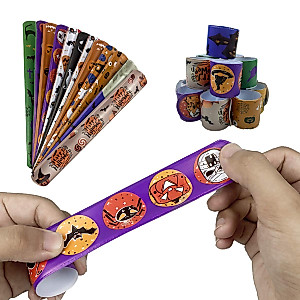 JoFAN 48 PCS Easter Slap Bracelets Toys for Kids Boys Girls Toddlers Easter Basket Stuffers Egg Fillers Gifts Party Favors