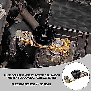 Quick Disconnect Battery Cut Off Switch Top Post Battery Disconnect Switch Pure Copper Power Off Switch Car Battery Connector (Black)
