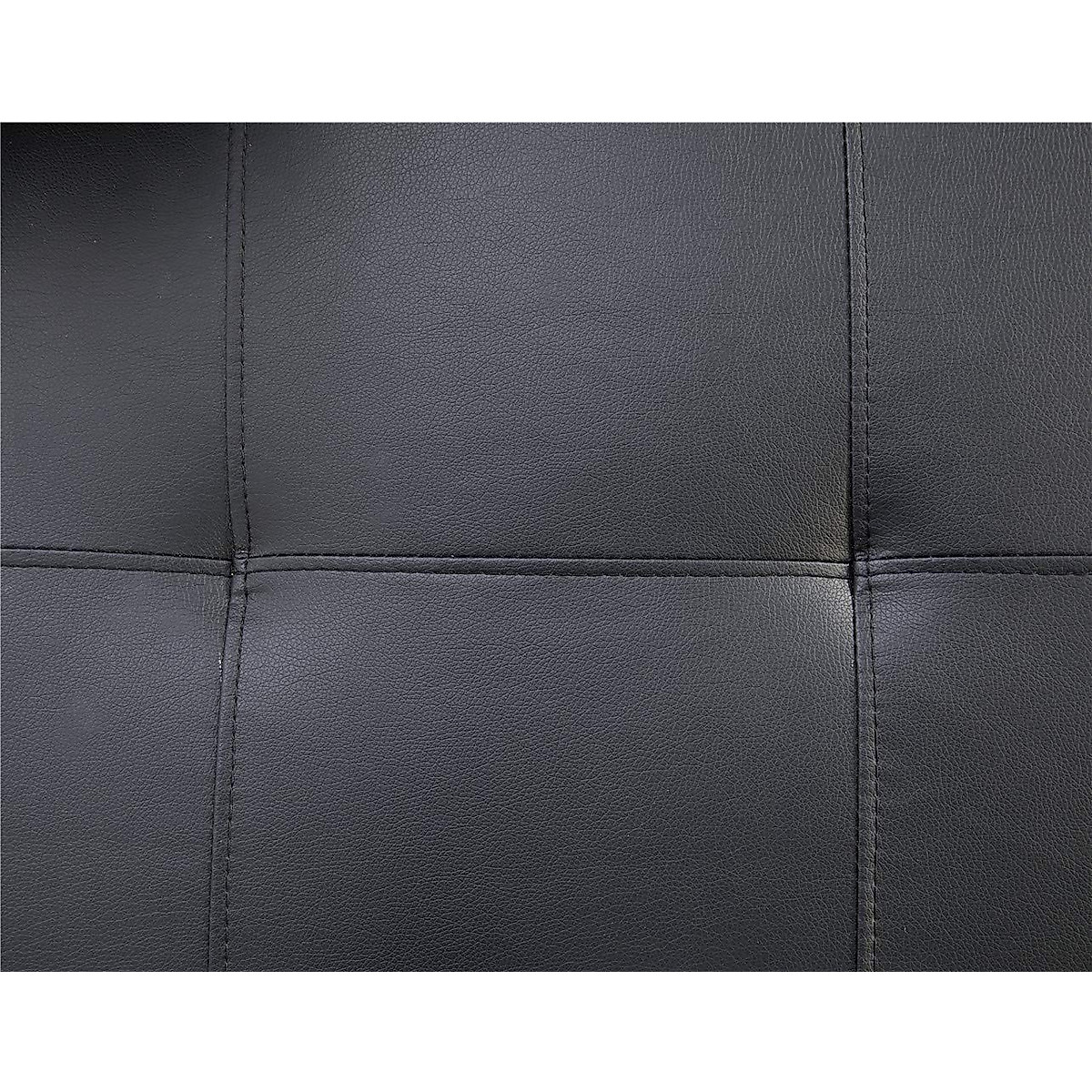 Ainehome Living Room Sectional Set, Leather Sectional Sofa in Home, with Storage Ottoman and Matching Pillows (Right Hand Facing,Black)