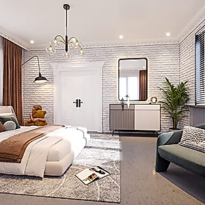 Abelockand 22" x 30" Black Rectangle Matte Black Metal Framed Bathroom Mirror, Wall Mounted Black Vanity Mirror, Horizontally or Vertically