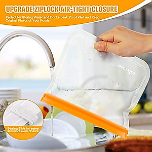 11 Pack Gallon Freezer Bags, Reusable Gallon Storage Bags Zip lock Food Storage Bags for Meat, Sandwich, Fruit, Home Fridge Kitchen Organization and Storage Meal Prep Leakproof Freezer Containers