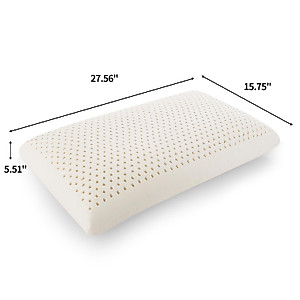 Bed Pillows for Sleeping, Natural Latex Pillow, Bedding Pillow, Soft Pillow with Removable Pillowcase for Back, Stomach or Side Sleepers, M21-11-MBZ