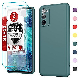LeYi Samsung Galaxy S20 FE Case, Liquid Silicone & Microfiber Liner with 2-Pack Tempered Glass Screen Protectors, Green