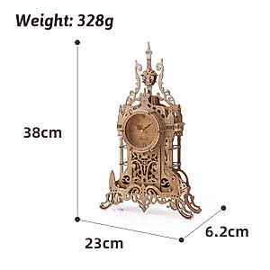 nicknack 3D Wooden Puzzle for Adults, Model Building Puzzle - Tower Clock, Light