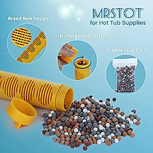 Spa Mineral Stick for Hot Tub, hot tub Mineral Stick, Natuer 2 Stick for hot tub Chemicals, with 8 Months Lifetime, Free 4 Packs of Replaceable Mineral Materials (Blue,4-Pack)