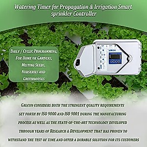Galcon 8054S AC-4S Watering Timer Propagation & Irrigation Smart sprinkler Controller for Indoor & Outdoor with Daily / Cyclic Programming, Home or Gardens, Misting Seeds, Nurseries and Greenhouses
