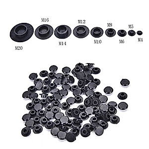 JiaUfmi Hex Socket Allen Bolt Screw Nut Black Hexagon Head Cover Cap Protector 100PCS M5