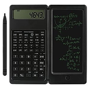 Laelr Calculator, Scientific Calculator, Electronic Office Calculator with Erasable Writing Board, 10-Digit LCD Display Desktop Calculator for Office School Calculating, High School or College (Black)