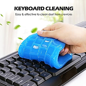 Simpower Car Cleaning Gel Putty: 2022 est Universal Detailing 3 Pack Reusable Keyboard Cleaner Unique Tinfoil Layer Design Putty for Interior Dash Printers Calculators 600G, Blue, Green, Yellow