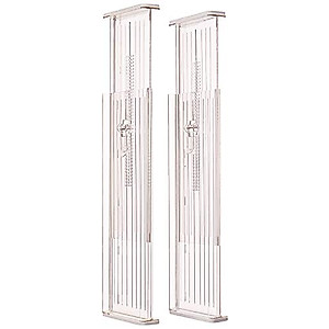 iDesign Plastic Adjustable Deep Drawer Divider, Kitchen, Dresser, Desk, Bathroom and More, The Linus Collection – Set of 4, Expandable 13.25” – 20.75”, Clear