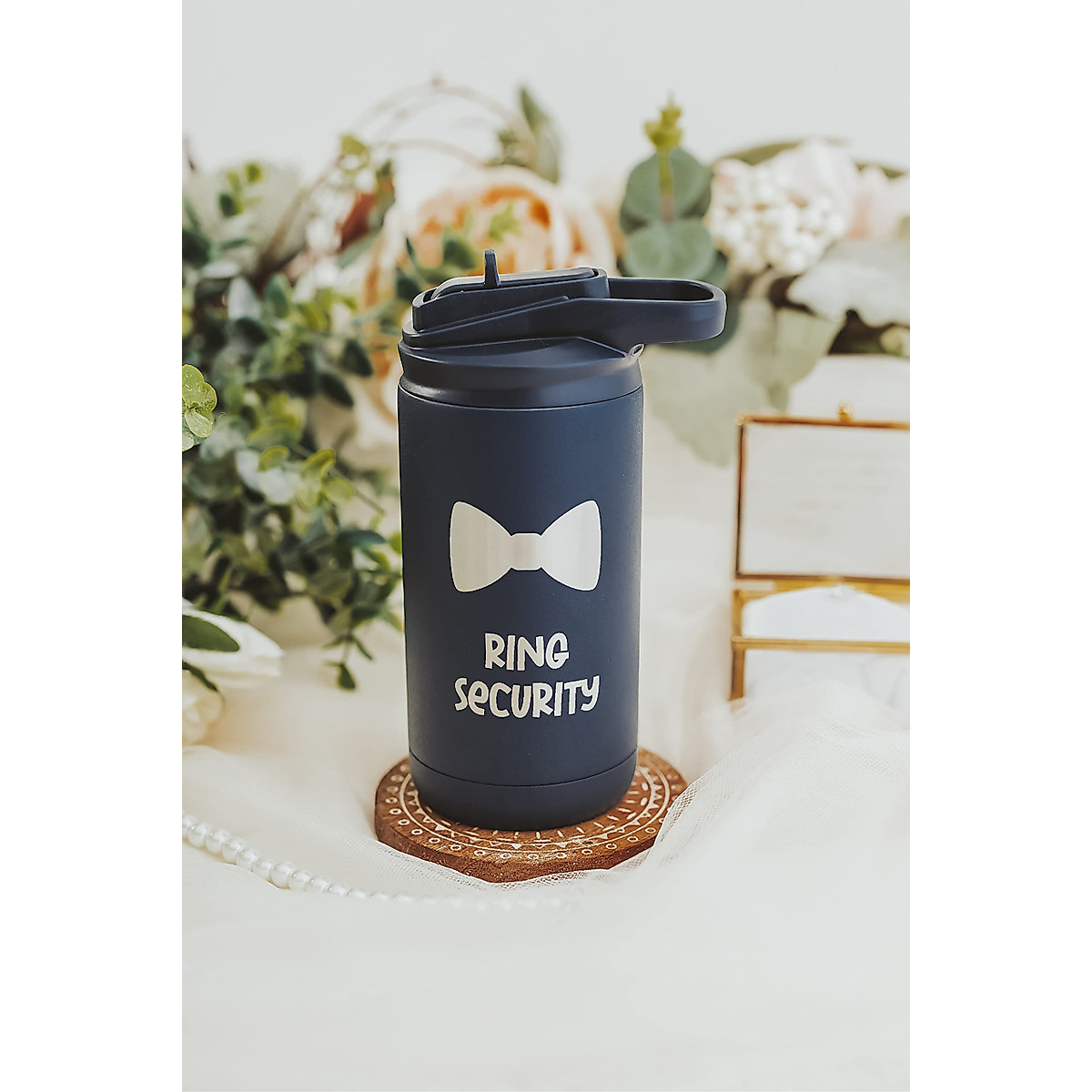 Legacy and Light Ring Security Water Bottle, Cup for Ring Bearer Proposal, Will you be my ring bearer Tumbler, Thank You Wedding Day Favor, Toddler or Little Boy Gift Ideas from Bride and Groom