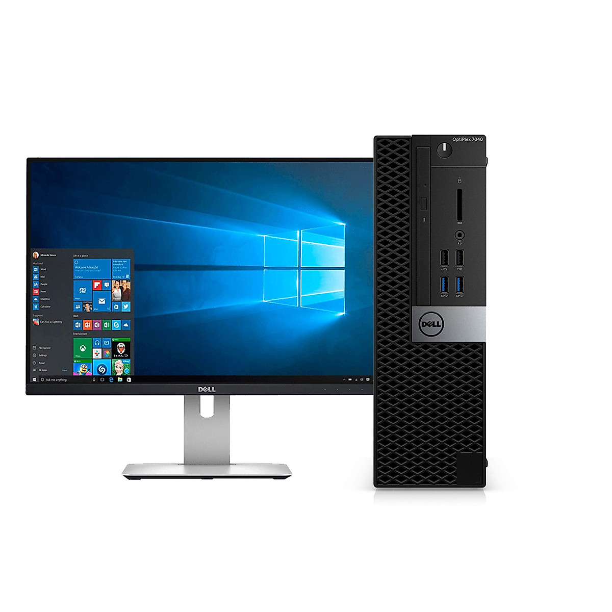Dell Optiplex 7040 Small Form Factor Desktop PC, Intel Core i7-6700, 8GB Ram, 2TB SATA Drive 256GB SSD WiFi, DVD-RW, 24 LCD, Windows 10 Pro (Renewed)