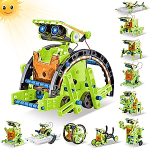HISTOYE 12-in-1 STEM Solar Toy Robot DIY Building Kit for Kids 8-10 Robot Engineering Science Experiment Kit for Boys 8-12 Solar Power Robotics Set for Kids 8 9 10 11 12 Year Old Toy Gift for Boy Girl