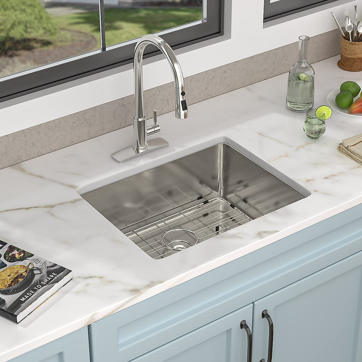 23 Bar Sink Undermount - Fulorni 23"x18" Undermount Bar Sink 16 Gauge Stainless Steel Kitchen Bar Prep RV Sink Single Bowl Basin