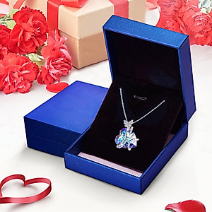 ASELFAD Butterfly Necklaces for Women with June Birthstone Crystals, Mothers Day Gifts, Anniversary Birthday Heart Jewelry for Women Mom Wife Girlfriend - Purple