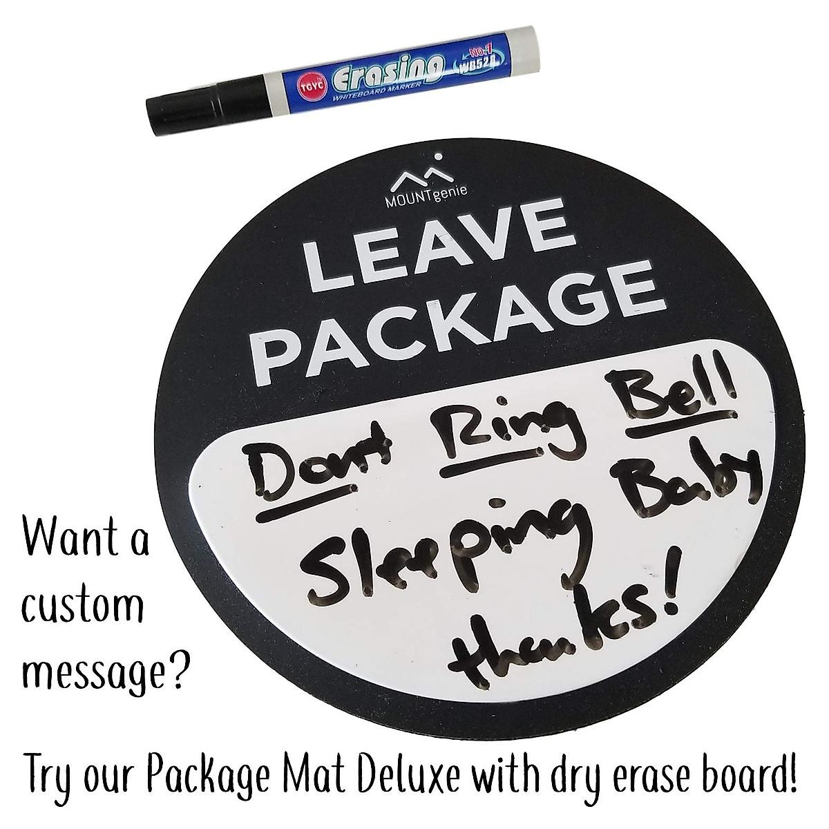 Leave Packages Here Sign Mat: Award Winning Design. Heavy-Duty Rubber. Avoid Contact. Stops Package Theft. Great for Amazon Key.
