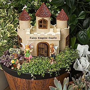 PRETMANNS Fairy Houses for Fairy Gardens - an Adorable Fairy Garden Castle with Outdoor Fairy Garden Accessories - Fairy House & Fairies for Fairy Garden - Fairy House Kit & Prince & Princess Fairies