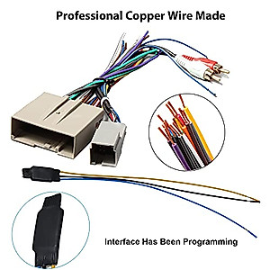 RED WOLF Radio Stereo Wiring Harness with 12 Volt to 5 Volt Step Down Adapter Switcher Harness Replacement for Older Ford, Lincoln, Mercury