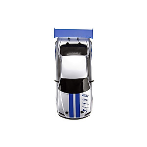 Jada Toys Fast & Furious Brian's Nissan Skyline GT-R (BN34) Drift Power Slide RC Radio Remote Control Toy Race Car with Extra Tires, 1:10 Scale, Silver/Blue (99701)