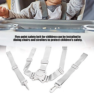 Baby 5 Point Harness Belt Universal Pushchair Children Seat Safety Belt High Chair Straps Protector Safety Strap (Grey)