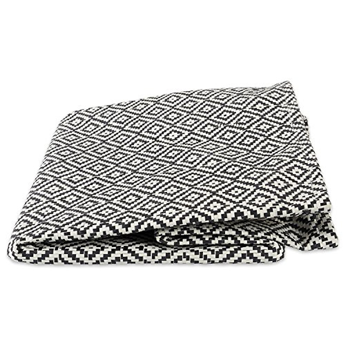 DII Woven Paper Storage Bin, Geo Diamond, Black, Medium Rectangle