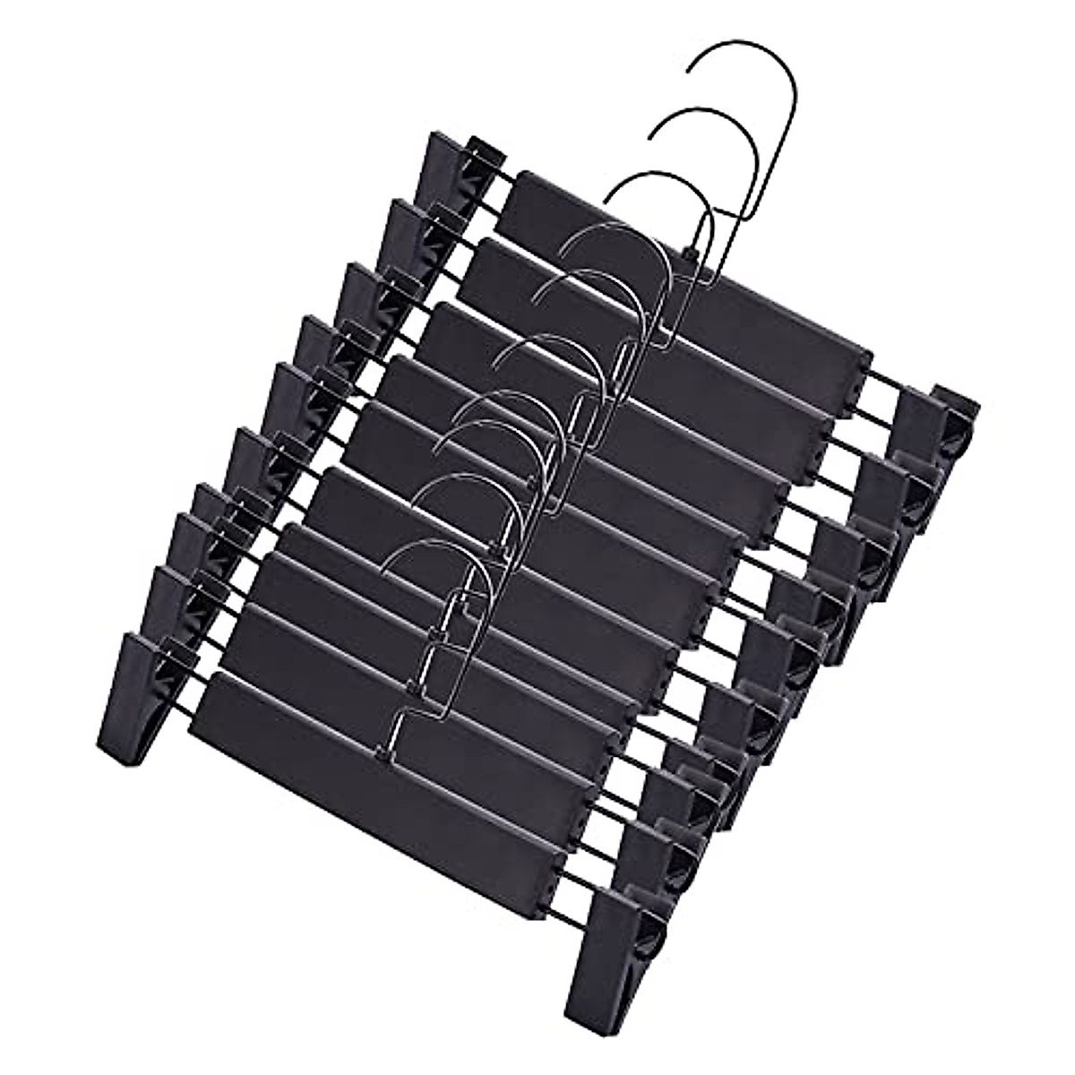 DETHUA 10 Pcs Clip Adjustable Multifunctional Plastic Pants Hangers Travel Laundry Hanging Clip for Shoe Hat Clothes Jeans