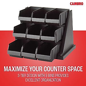 Cambro 9RS9110 Organizer Versa Pack 9 Bin Black Case of 1