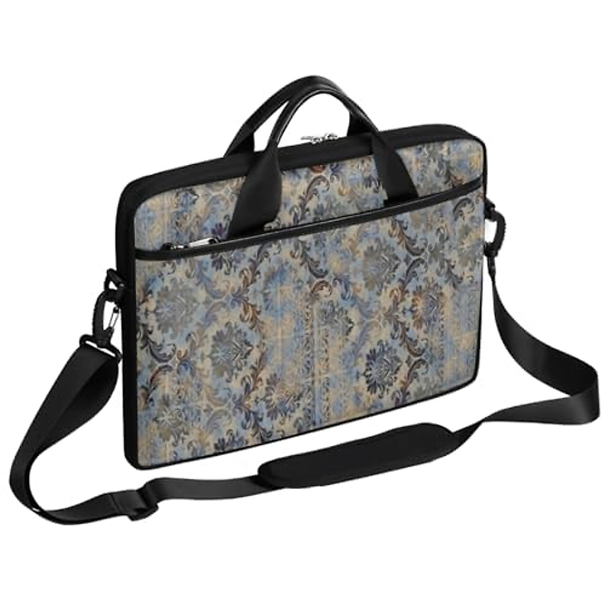 Vintage Boho Laptop Computer Bag Waterproof Shoulder Messenger Bag 13-15 inch Durable Laptop Tote Bag with Shoulder Strap Handle Lightweight Crossbody Briefcase