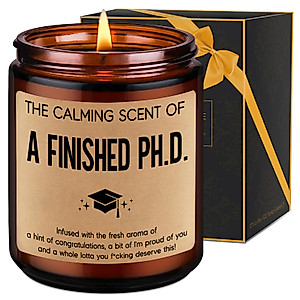 LEADO Graduation Candle - PhD Graduation Gifts, Doctorate Graduation Gifts, 2024 Graduation Gifts for Her, Him - Funny Dissertation Gift, Congrats Grad Gifts for Doctoral Graduates, Women, Men