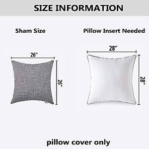 Kevin Textile Decorative Linen Throw Pillow Covers Cushion Case New 2 Tone Star Pillowcase Decorative Cushion Covers for Couch Bed Sofa(26 x 26 Inch,Grey) Set of 2