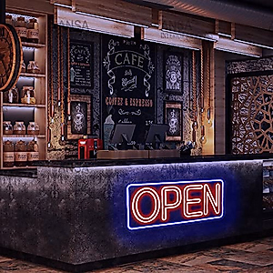 Open Neon Sign LED Light Up Sign USB Powered Switch for Shop Opening Ceremony Bar Club Store Restaurant Cafe Decoration Gifts