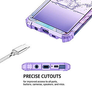 Hekodonk for Galaxy Note 9 Case, Heavy Duty Shockproof Protection Hard Plastic+Silicone Rubber Hybrid Protective Case for Samsung Galaxy Note 9 Purple Marble