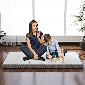 Folding Mattress Single Size with Storage Bag, 4 inch Trifold Mattress with Breathable & Washable Cover Portable Foldable Mattress for Traveling, Camping, Guests, 75" L x 35" W