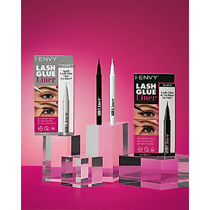 i-ENVY Lash Glue Liner 2-in-1 Eyelash Adhesive and Felt-Tip Eyeliner (Black) Applies Like Eyeliner, Dries Like Glue 0.7mL (0.02 Oz)