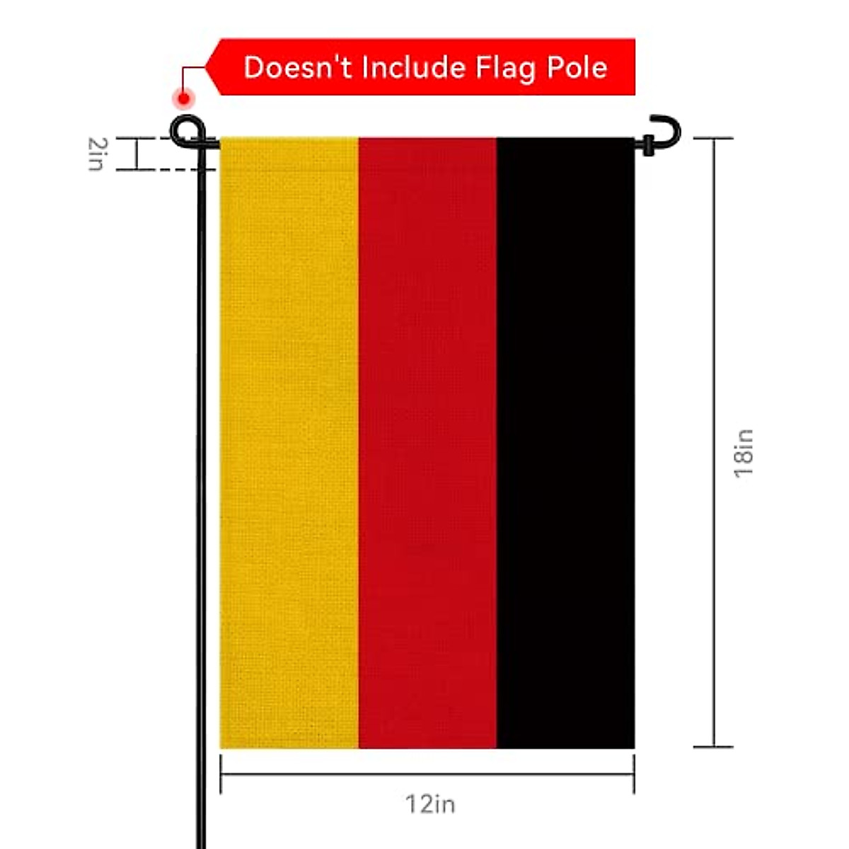 Pretty_jessie Germany Flag German Garden Flags 12x18 Double-Sided Small Burlap Yard Flag Decorations for Outdoors(Germany)