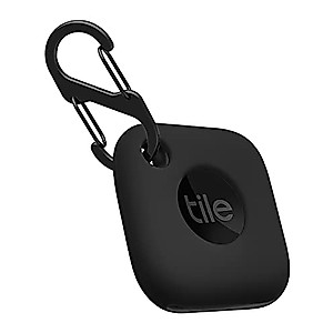 Geiomoo Silicone Case for Tile Mate 2022 Tracker, Soft Flexible Scratch Resistant Cover with Carabiner (Black)