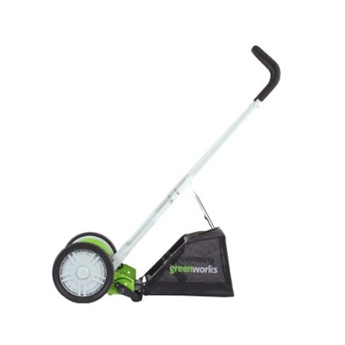 Greenworks 16-Inch Reel Lawn Mower with Grass Catcher 25052,Black/Green