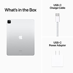 Apple iPad Pro 12.9-inch (6th Generation): with M2 chip, Liquid Retina XDR Display, 128GB, Wi-Fi 6E, 12MP front/12MP and 10MP Back Cameras, Face ID, All-Day Battery Life – Silver