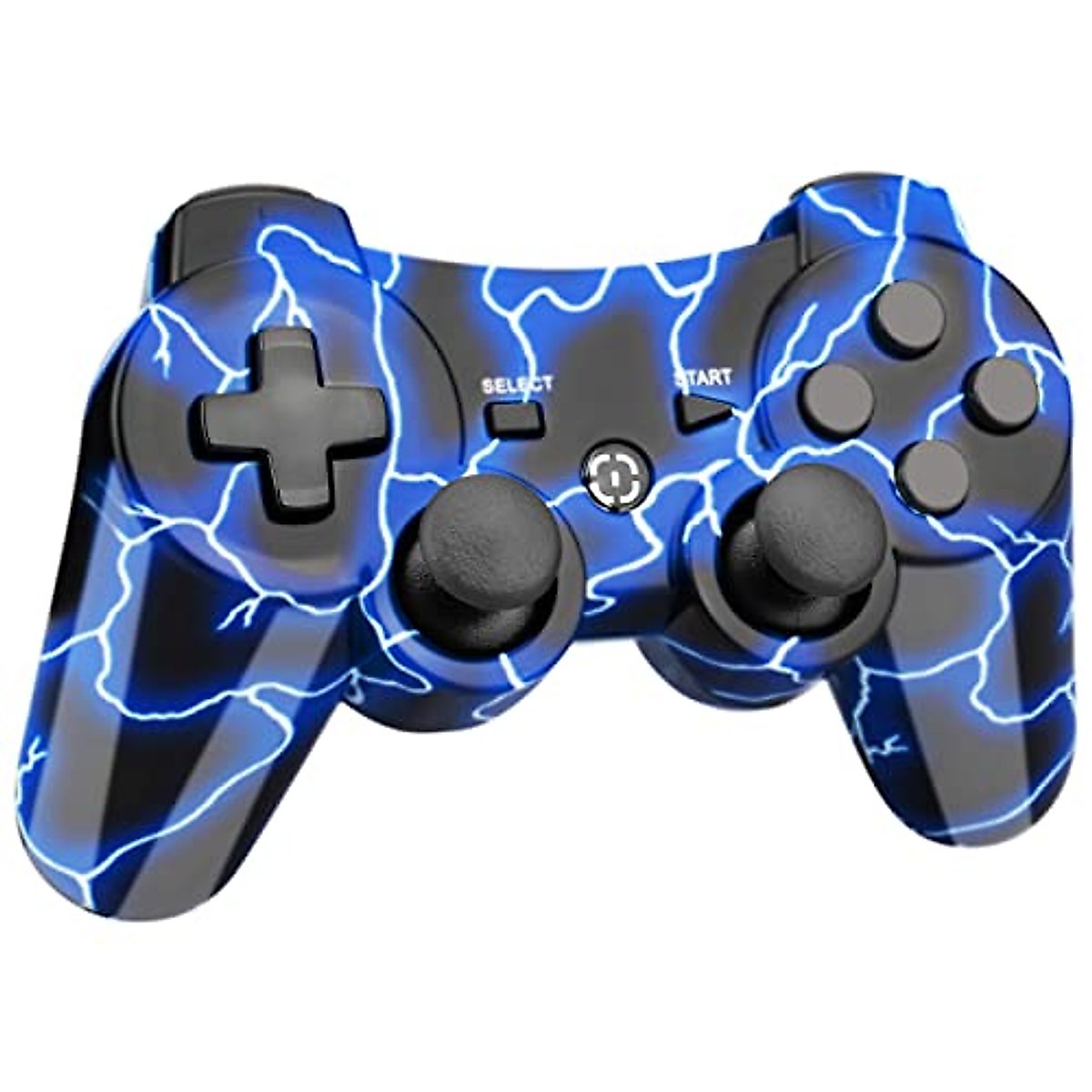 Blue Wireless Remote Works for PS3 Controller, OUBNAG Gamepad for PS3 Controllers Compatible with Playstation 3 Controller, Cool Lightning Pa3 Controller Gift for Kids Boy Girl Man Lightning Blue